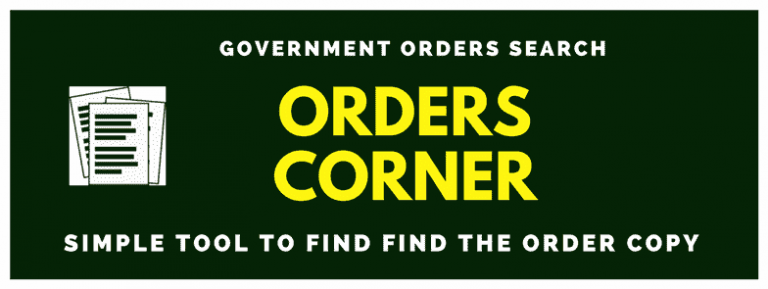 Orders Corner - Easy Tool to Search Government Orders - Central ...