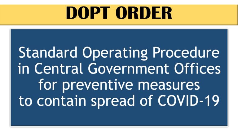 DOPT : Standard Operating Procedure in Central Government Offices for ...