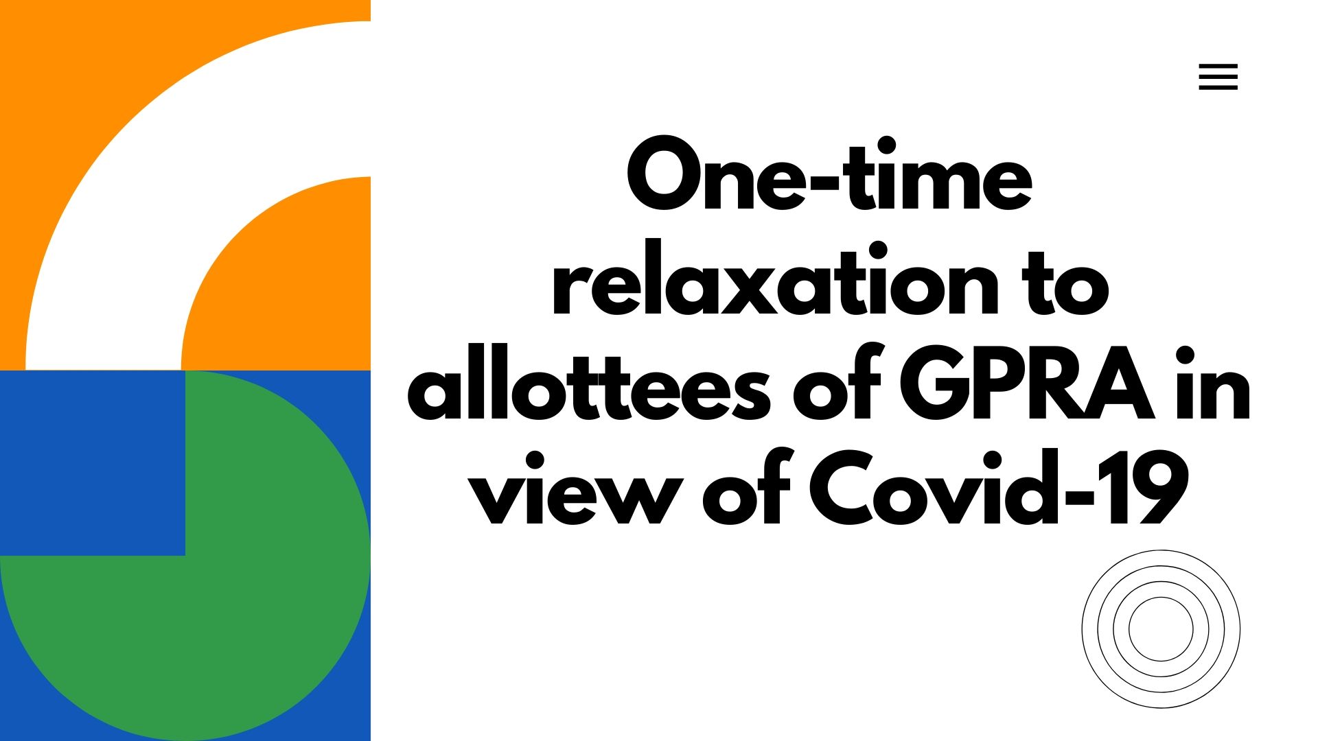 One-time relaxation to allottees of GPRA in view of Covid-19 - Central ...