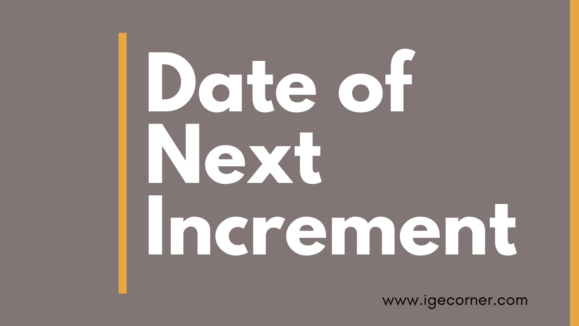 Date of next Increment Important FinMin Order to re-exercise option for ...