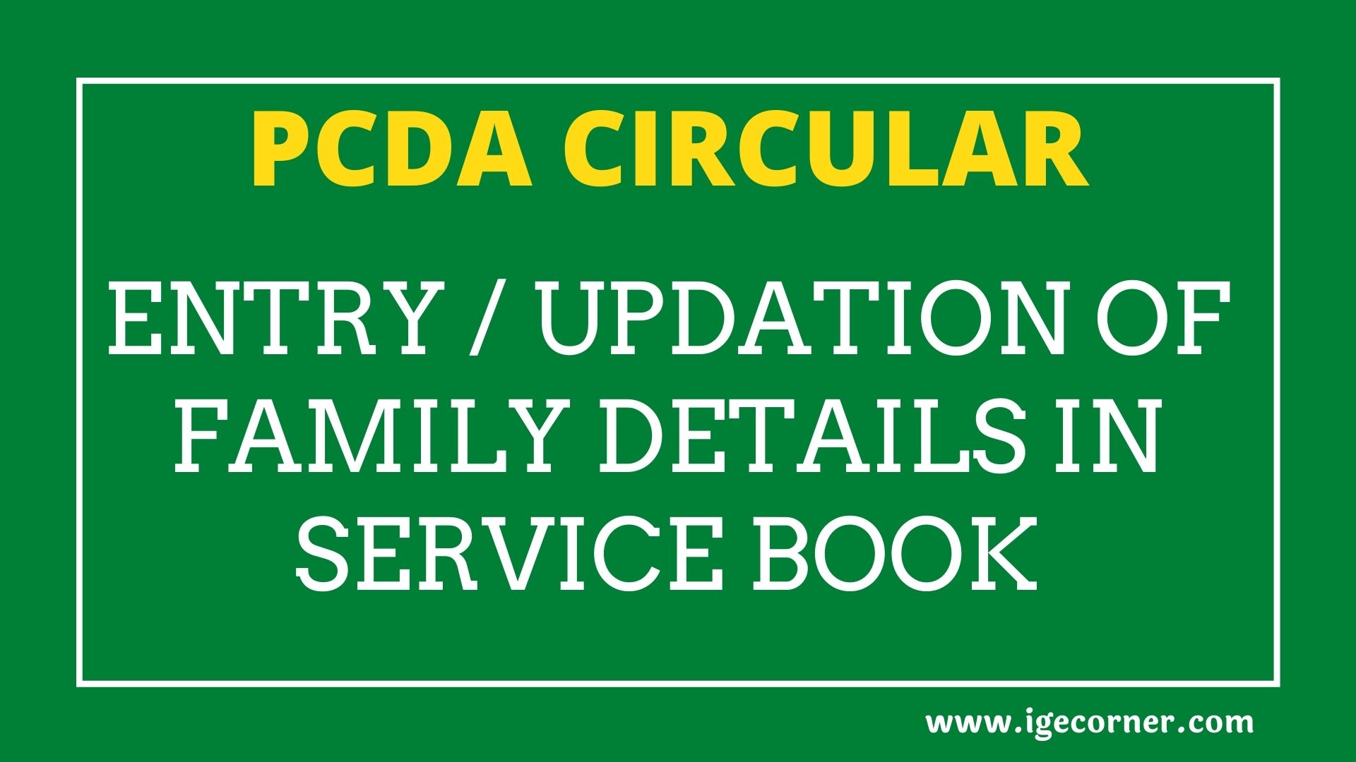 How To Update Family Details In Service Book
