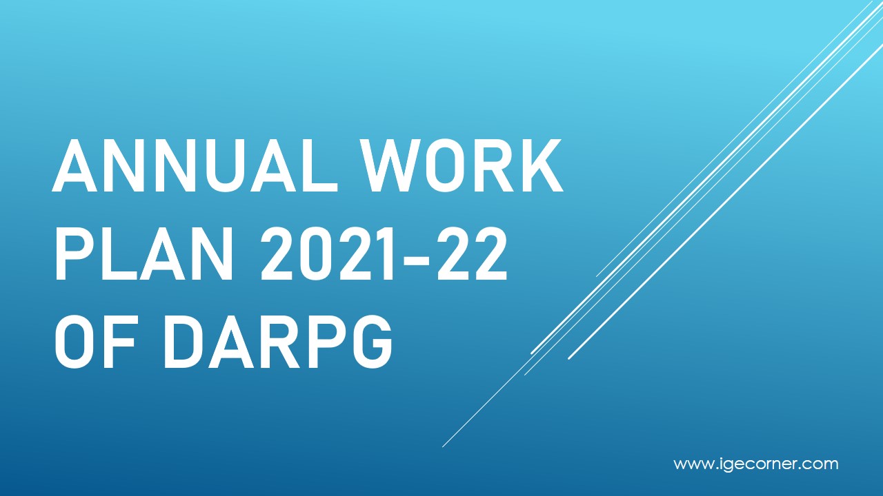 Annual Work Plan 2021-22 of DARPG