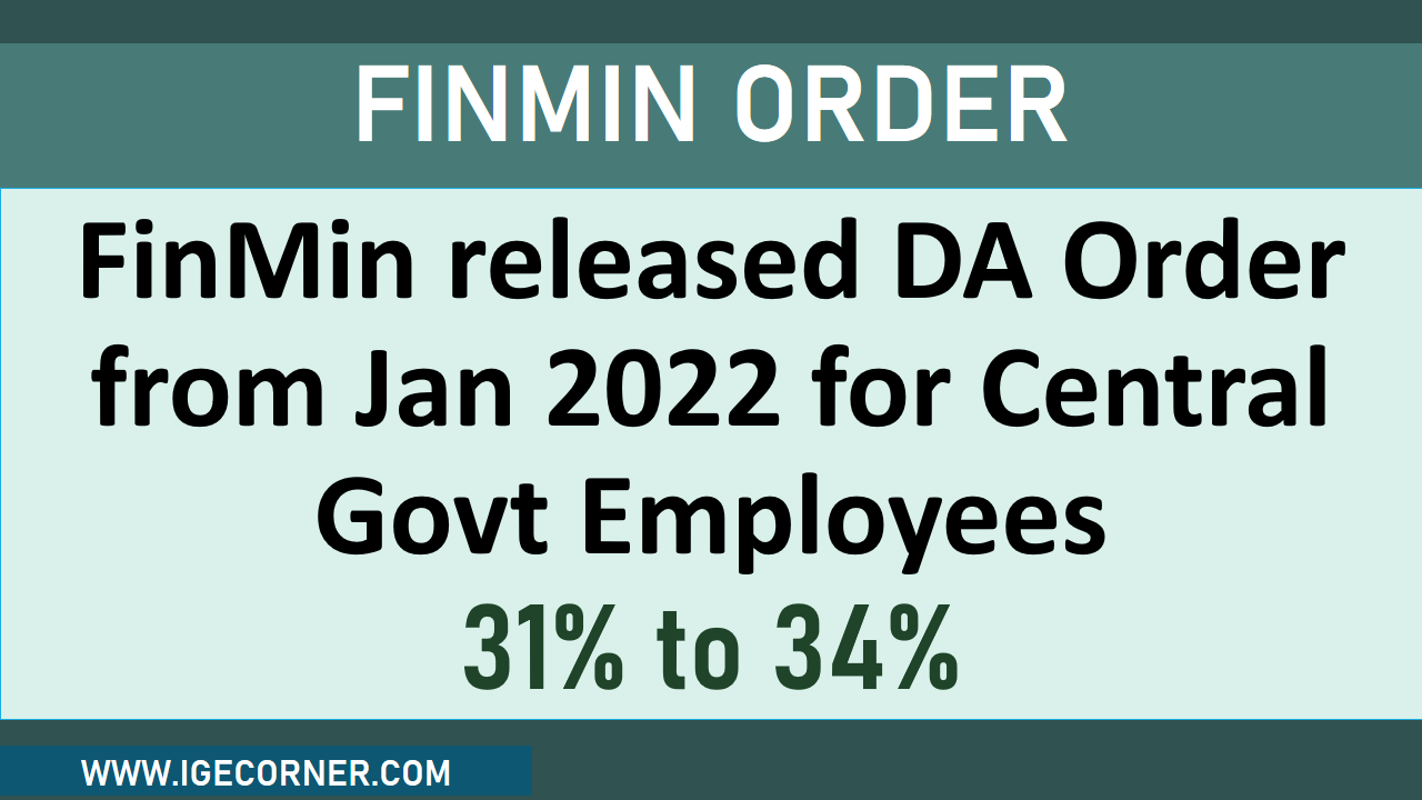 DA Order from Jan 2022 for Central Government Employees [Download PDF ...